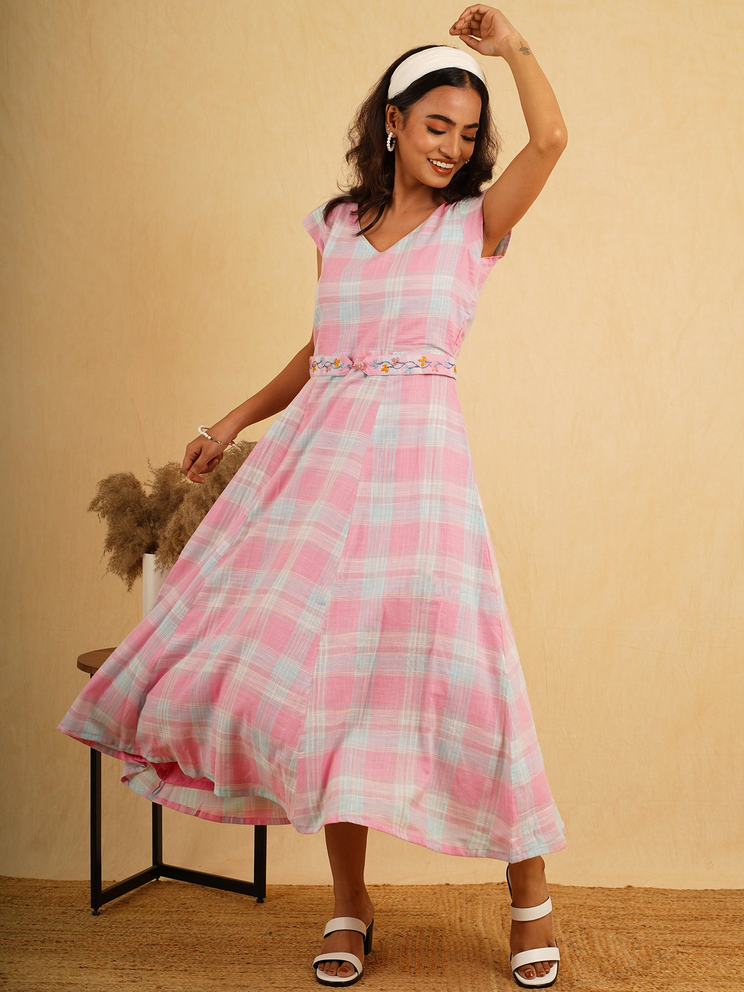 Barbie Pink Checks Dress – Tamara