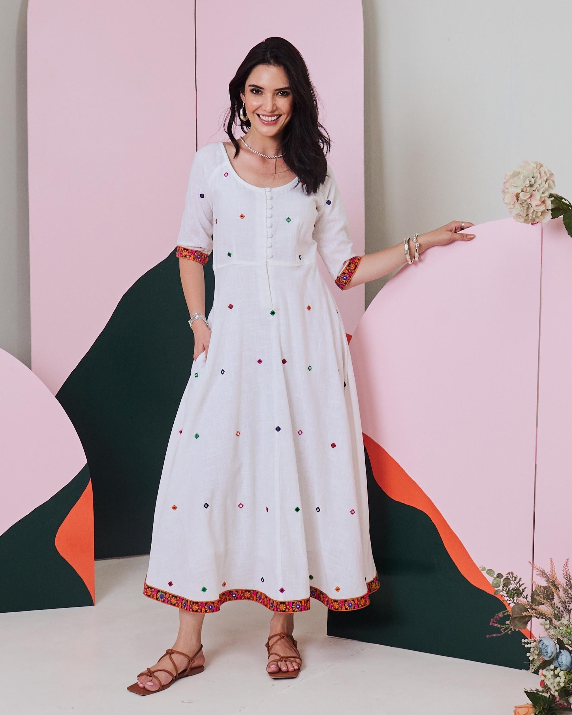Rani Mirror Work Maxi Dress – Tamara
